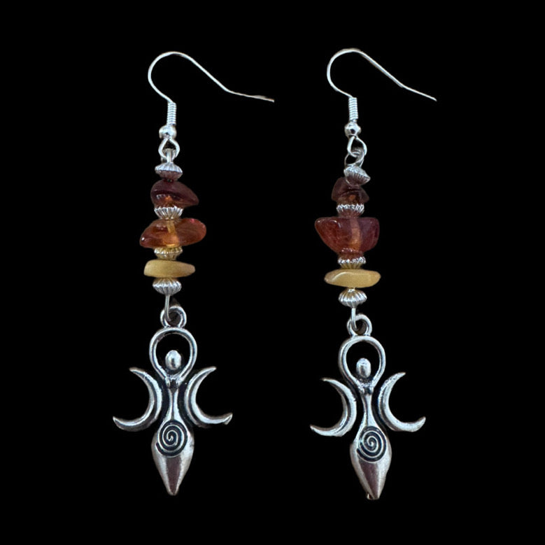 Amber Drop Goddess Earrings – MoonChild Spiritual Emporium