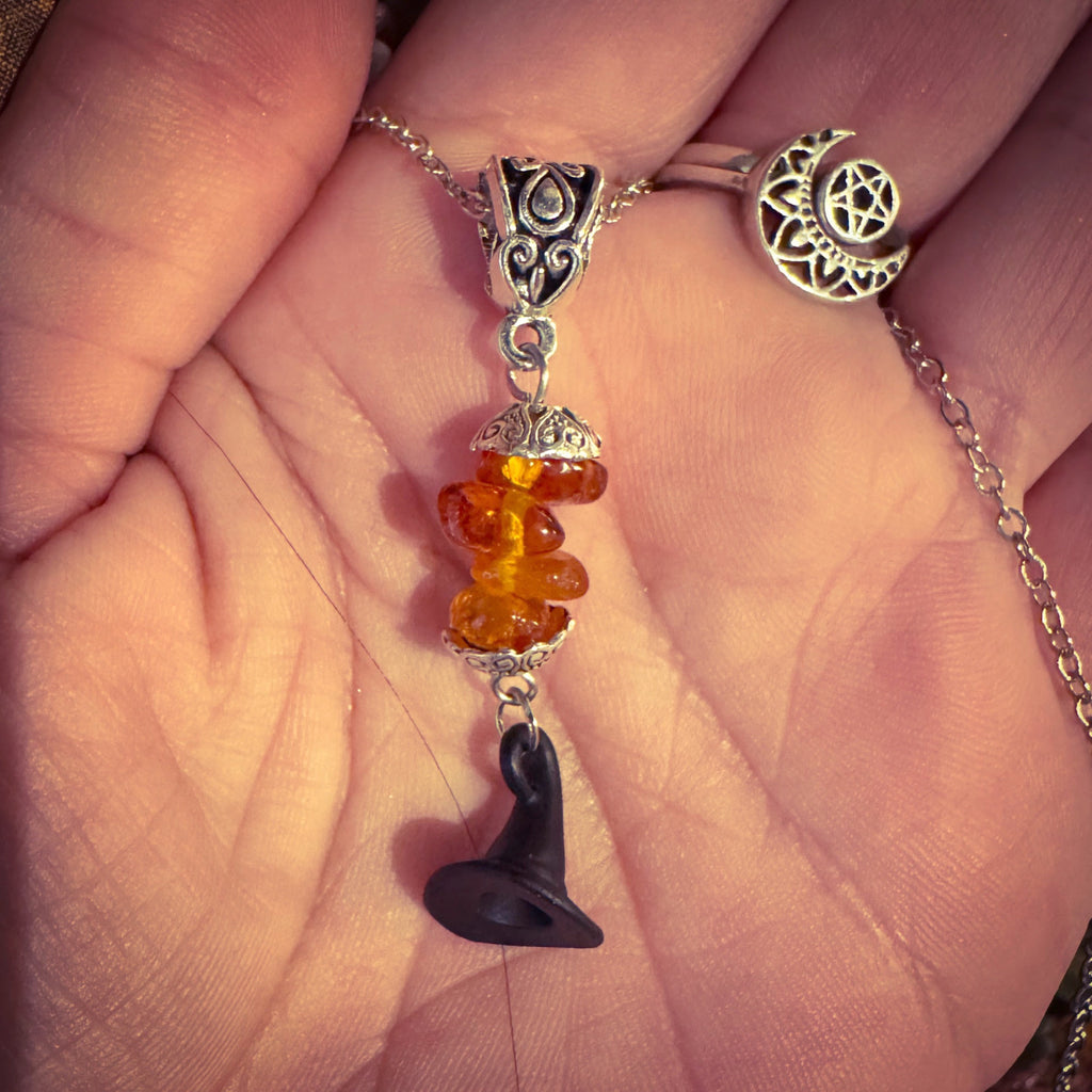 Amber Witch Necklace – MoonChild Spiritual Emporium