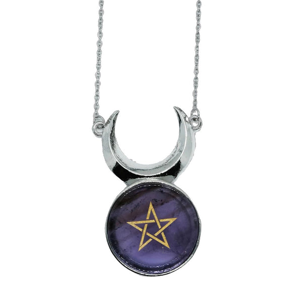 Engraved Amethyst Goddess Necklace – MoonChild Spiritual Emporium