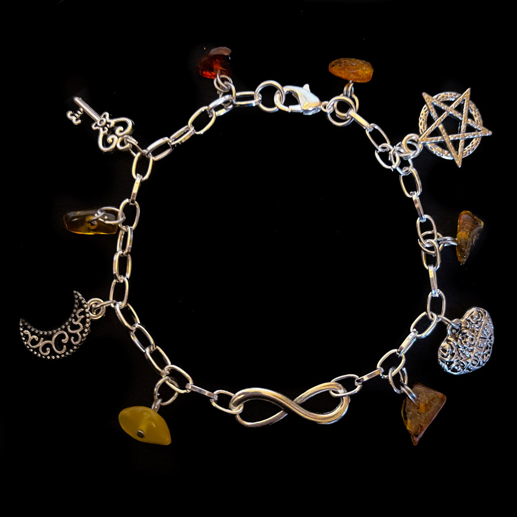 Amber Eternity Charm Bracelet – MoonChild Spiritual Emporium